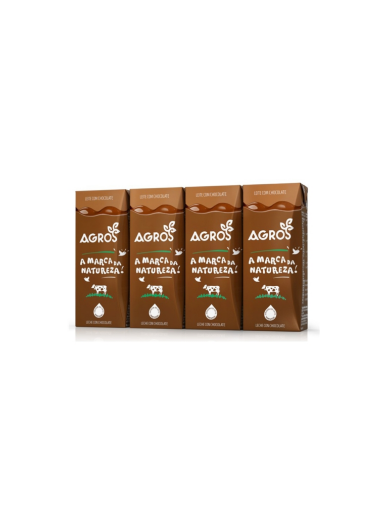 Agros Leite Chocolate 4 x 200 Ml - Portugese Producten